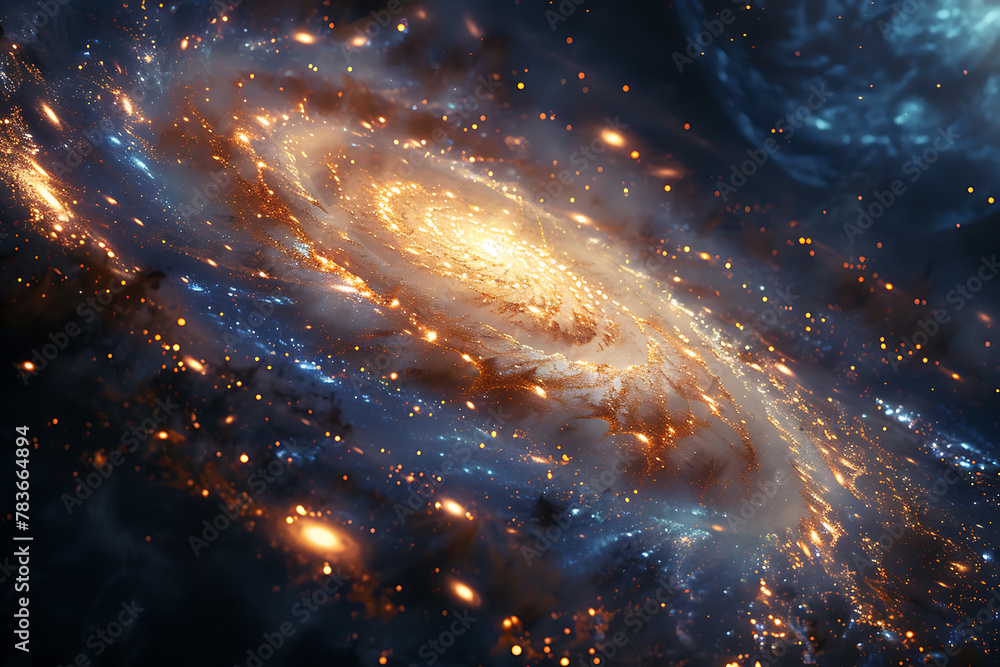 Stunning digital artwork of deep space, featuring a captivating blend ...