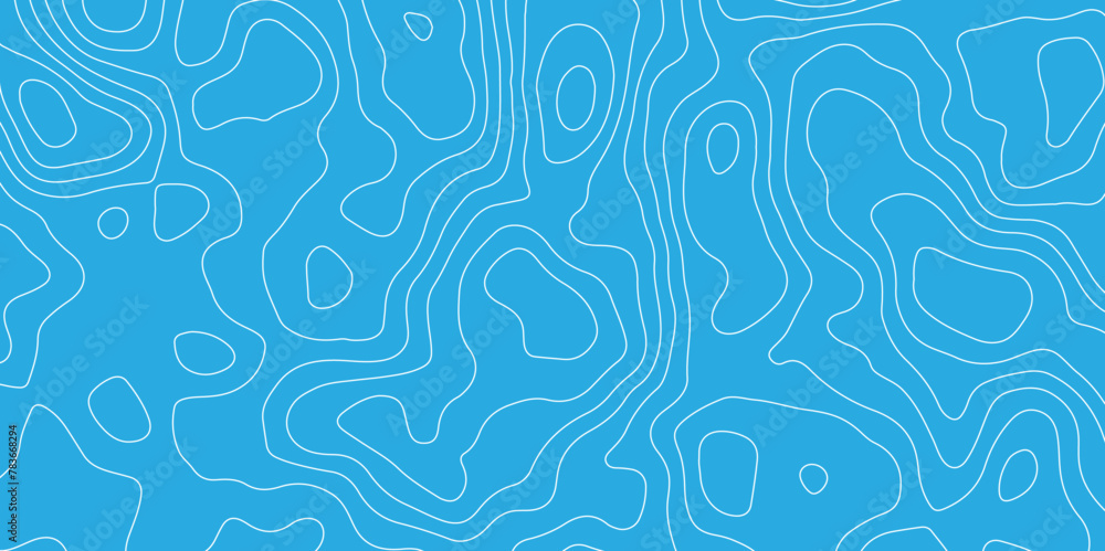 Blue and white lines seamless Topographic map patterns, topography line ...