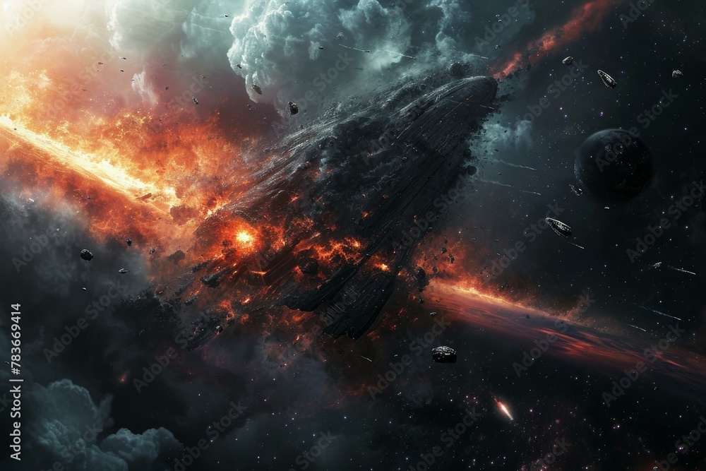 Otherworldly Apocalypse space cosmic. Star energy meteor. Generate Ai ...