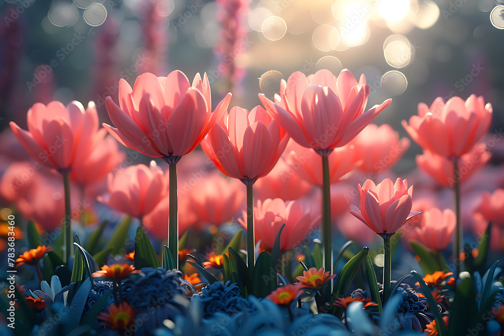 Vibrant floral wallpaper featuring a beautiful arrangement of colorful ...