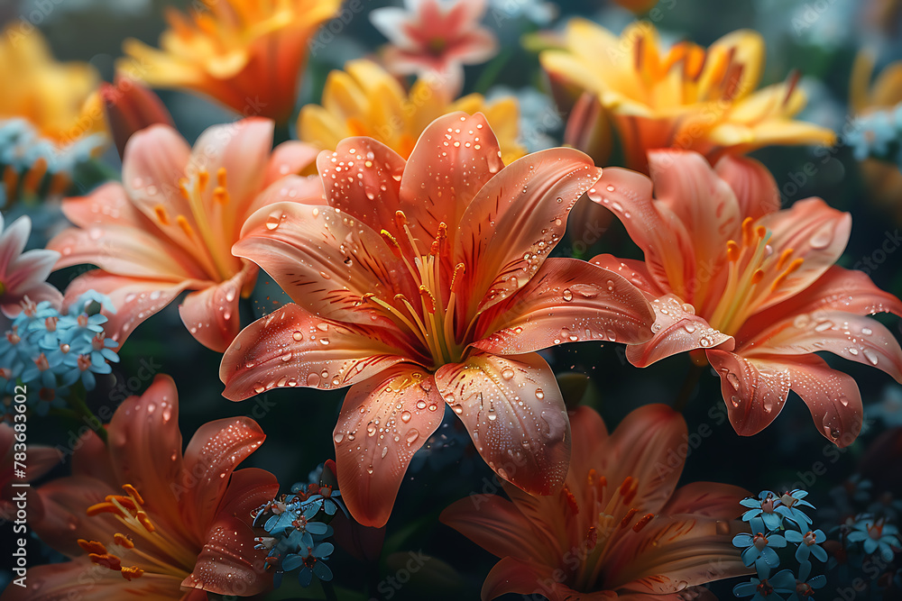 Vibrant floral wallpaper featuring a beautiful arrangement of colorful ...