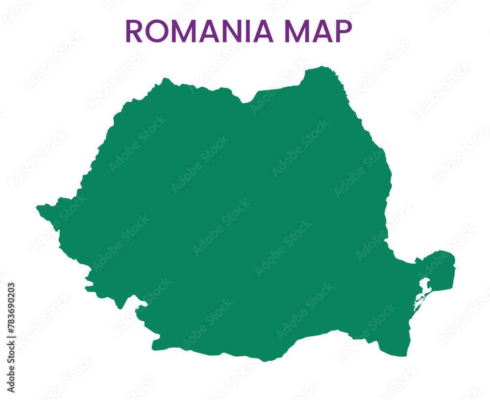 High detailed map of Romania. Outline map of Romania. Europe Stock ...