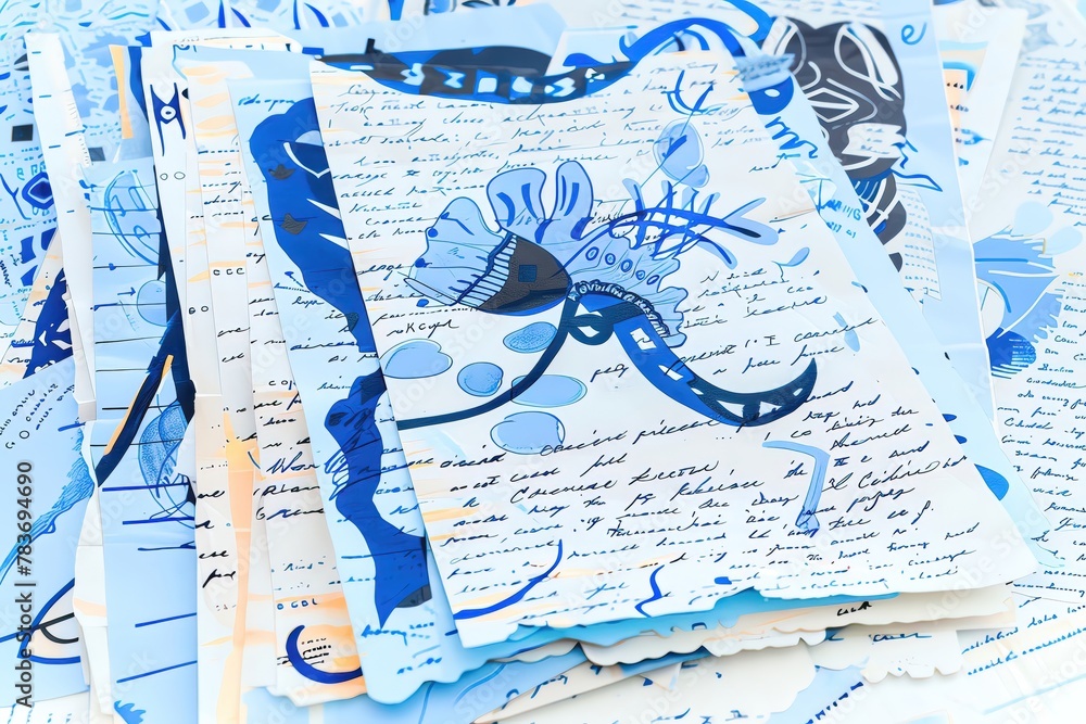 Handwritten letters from historical figures were carefully preserved ...