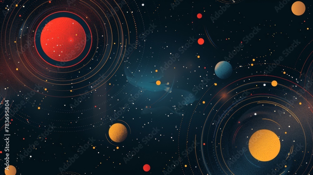 A modern observatory merges with a cosmic arcade against a backdrop of ...