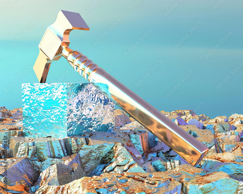 The geologists hammer struck the ancient rock, each layer a page in the ...