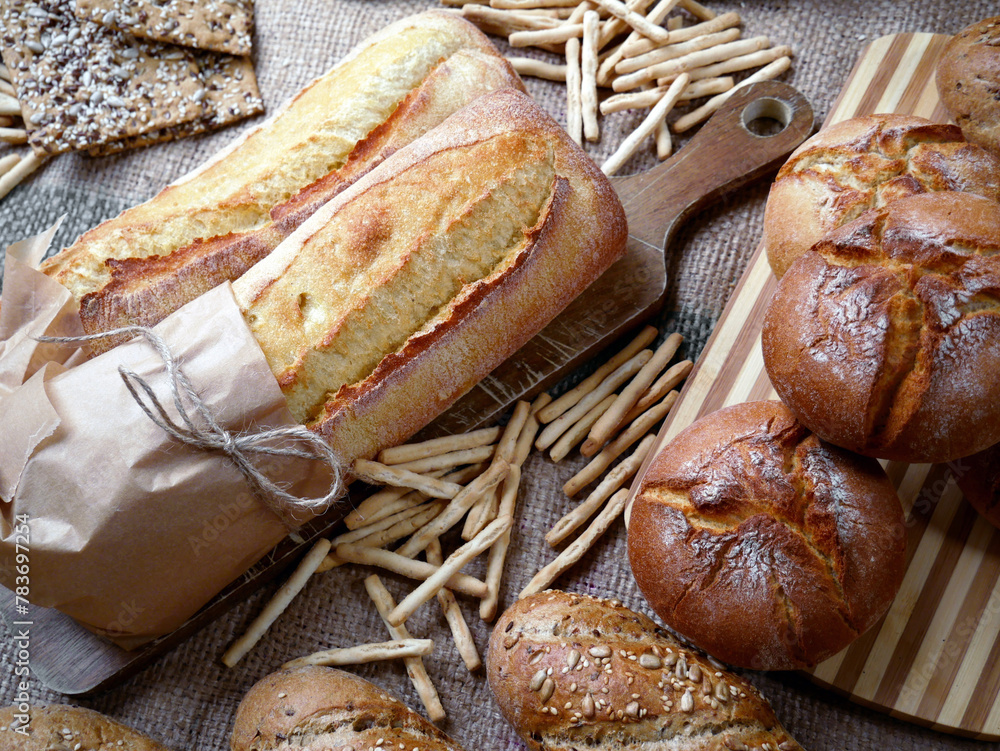 Traditional bread from a Polish bakery - rye buns, buns with sunflower ...