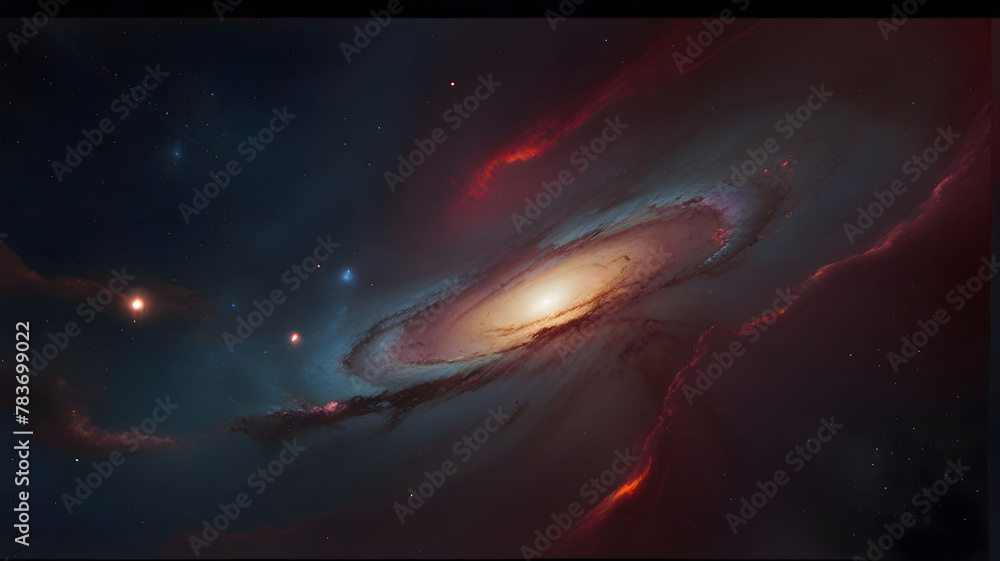 spiral galaxy in the depths of space. The galaxy should be filled with ...