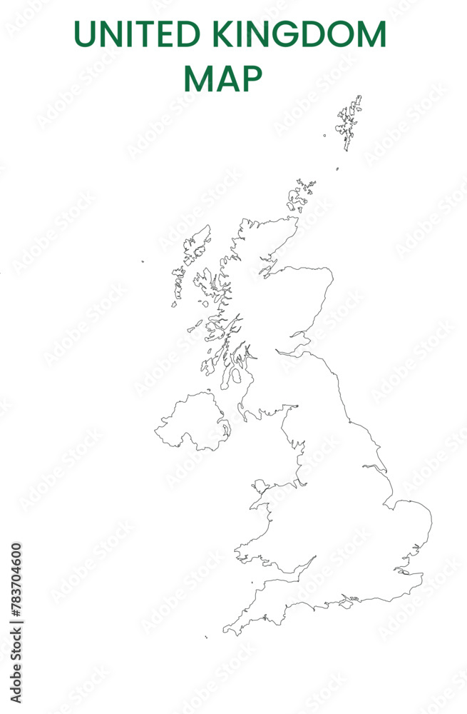 Vetor de High detailed map of United Kingdom. Outline map of United ...