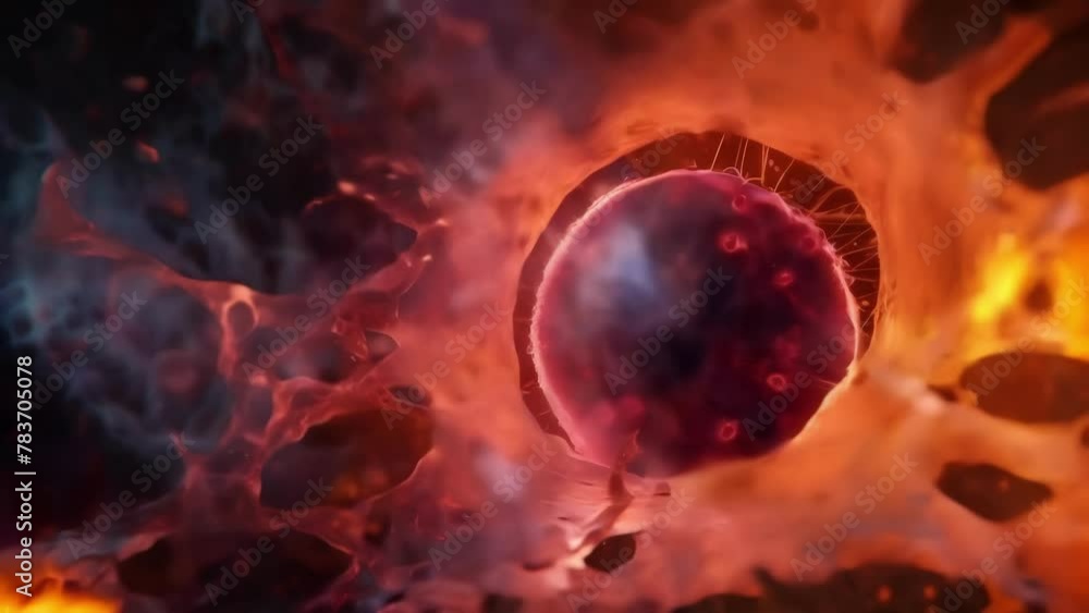 Zoomedin view of cells interacting with the eggs outer layer showcasing ...