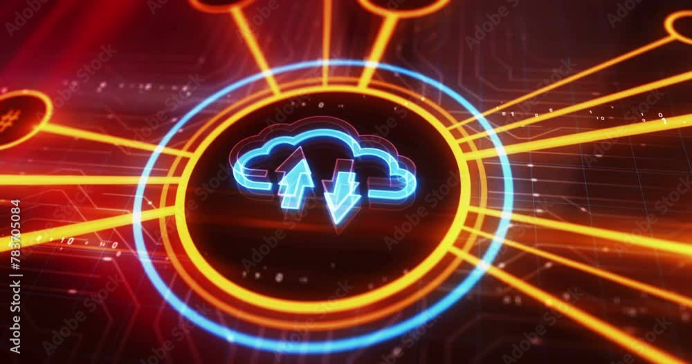 Cloud computing server mobile access storage symbol digital concept ...