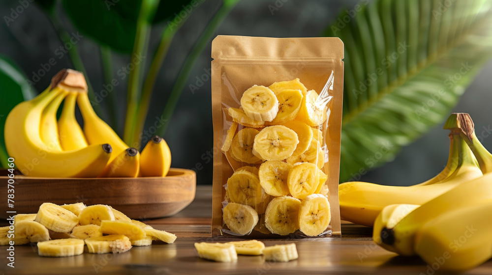 Creating an elegant packaging design for a dried bananas product ...