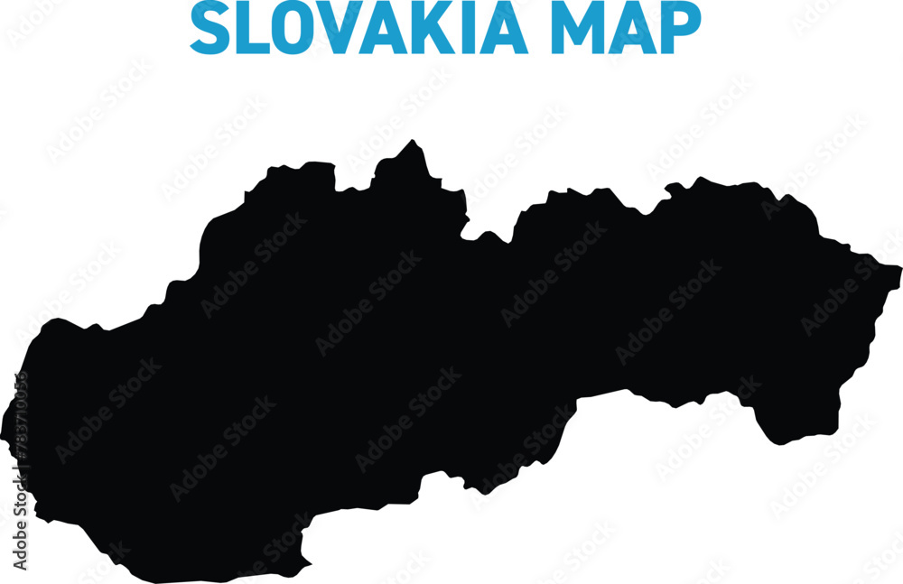 Vetor de High detailed map of Slovakia. Outline map of Slovakia. Europe ...