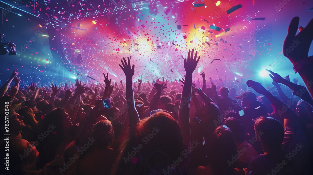 Group of people having fun at music concert. Enjoying great concert ...