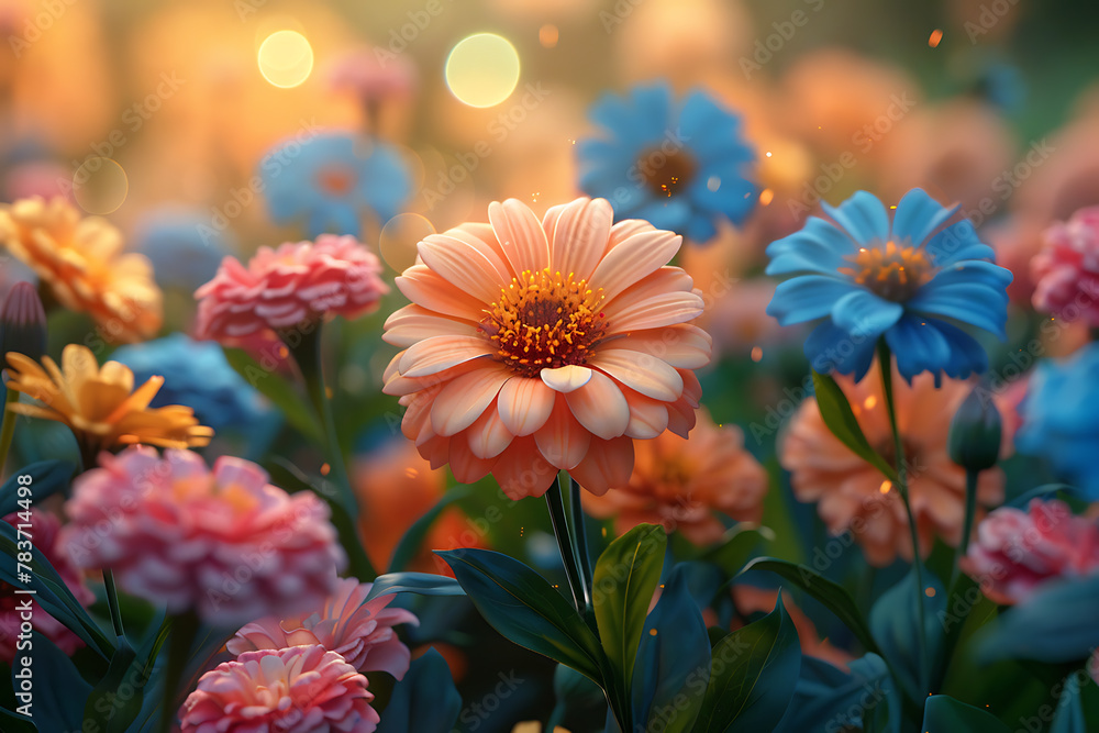 Vibrant floral wallpaper featuring a beautiful arrangement of colorful ...