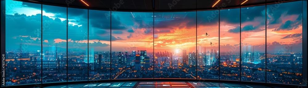 Futuristic smart city control center, monitoring and managing urban ...