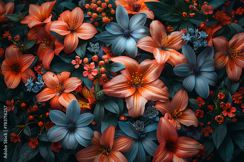 Vibrant floral wallpaper featuring a beautiful arrangement of colorful ...