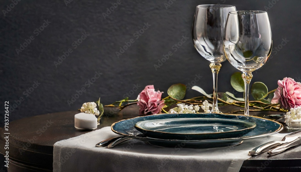 fine dining table setting of luxury fancy restaurant menu invitation ...