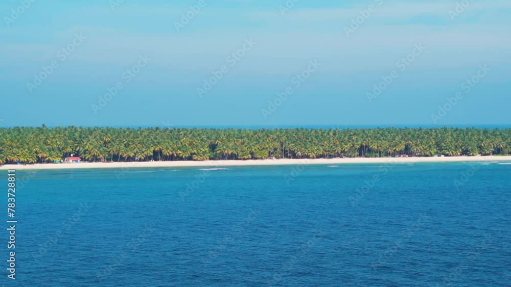 View of Agatti island from ship. Beautiful island of Lakshadweep, India ...