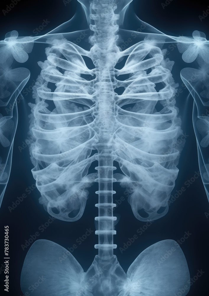 X-ray image of the human body. Aesthetics of X-rays. Generative AI ...