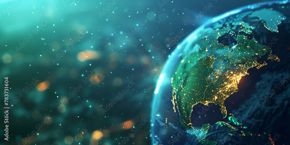 World environment earth day globe or map in a dynamic 3D model for ...