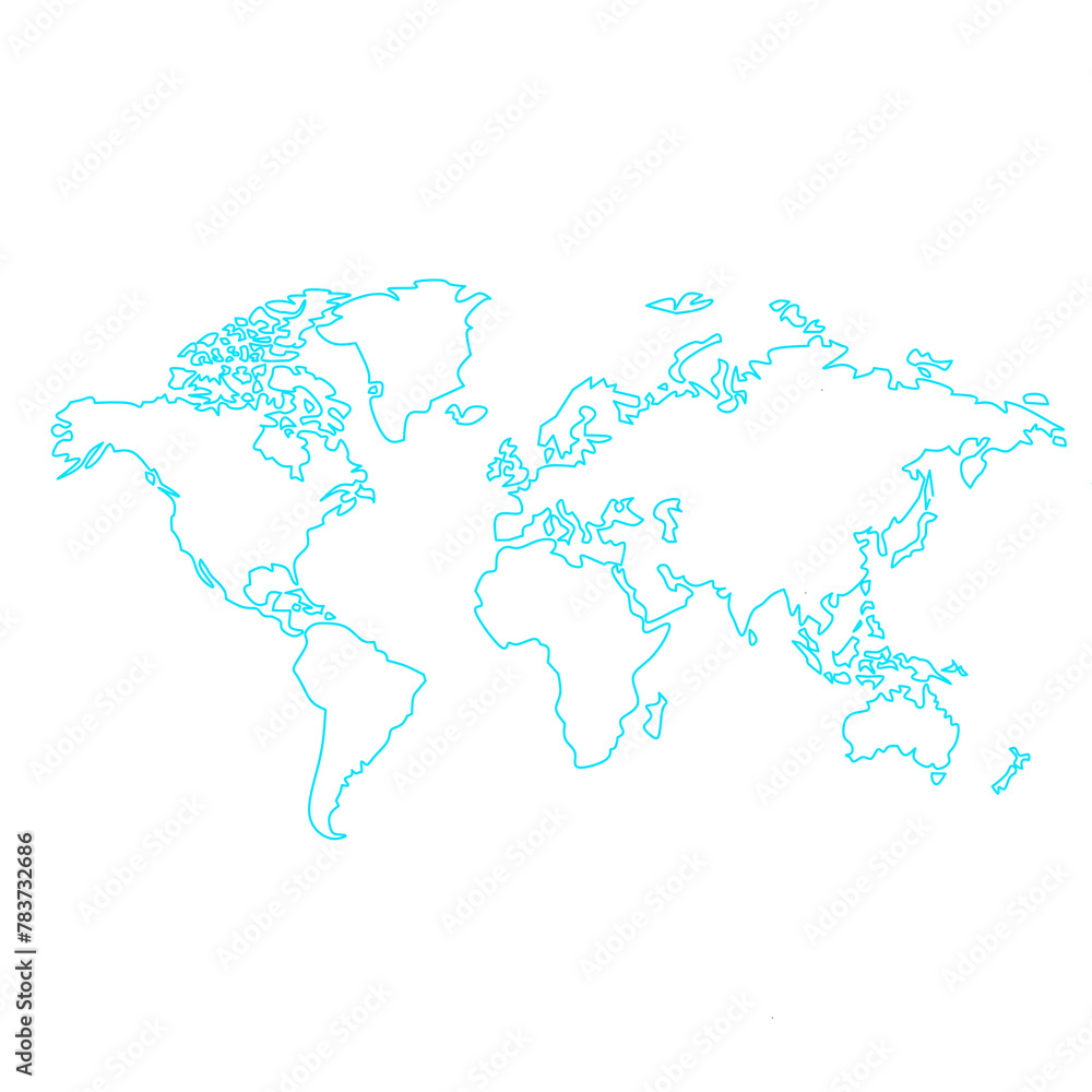 "Discover the world in style with this captivating blue outline art ...