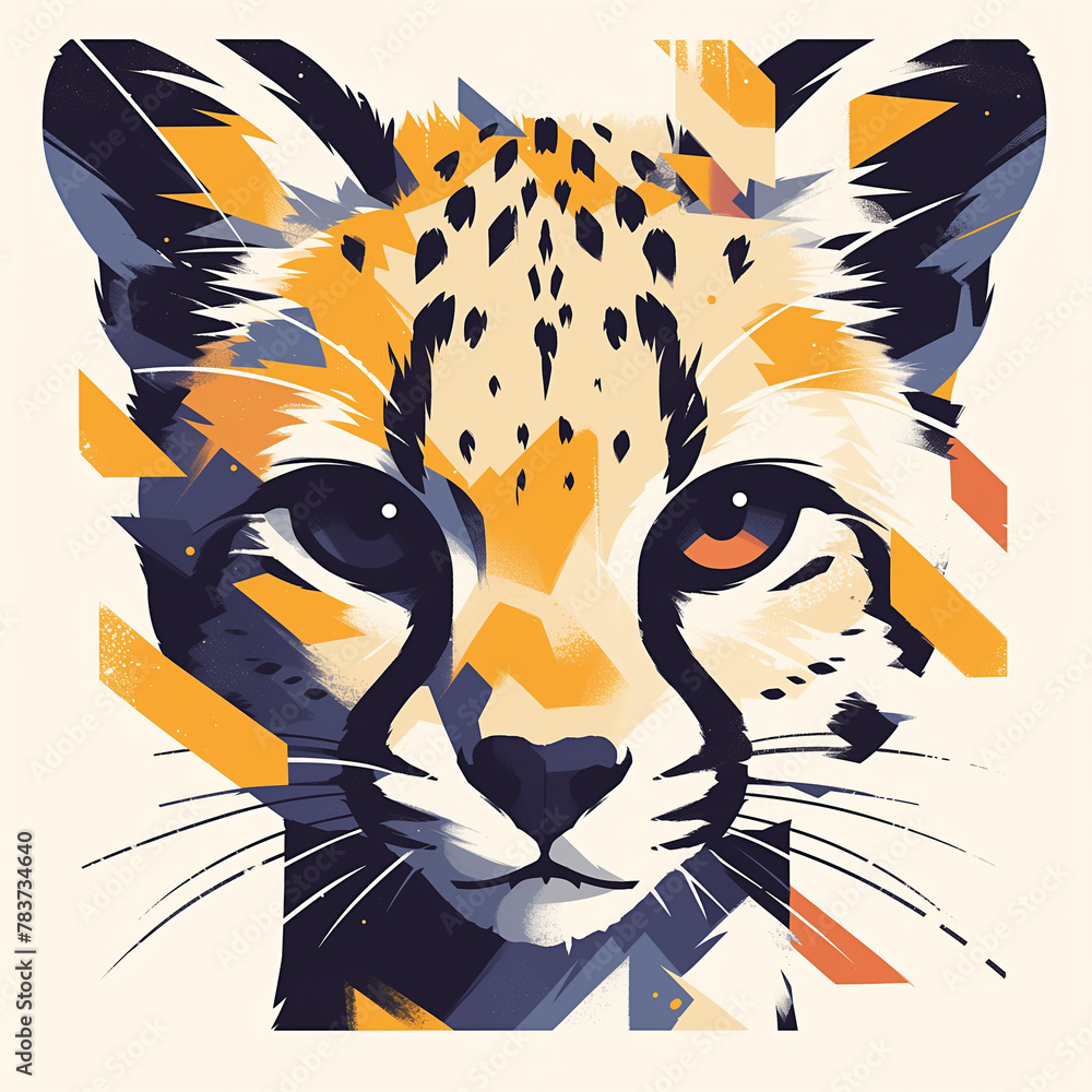 Cheetah guepard badge for t-shirt design. Cheetah guepard concept ...