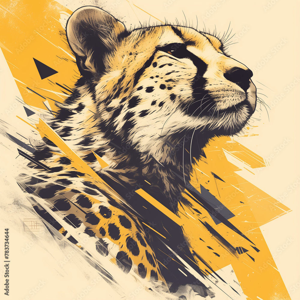 Cheetah guepard badge for t-shirt design. Cheetah guepard concept ...