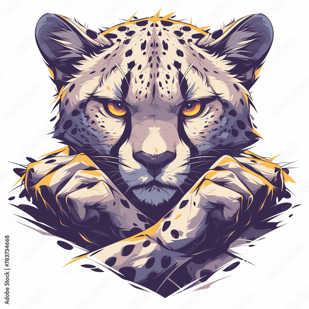 Cheetah guepard badge for t-shirt design. Cheetah guepard concept ...