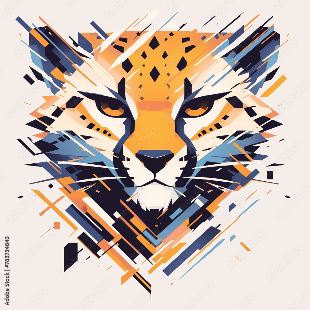 Cheetah guepard badge for t-shirt design. Cheetah guepard concept ...