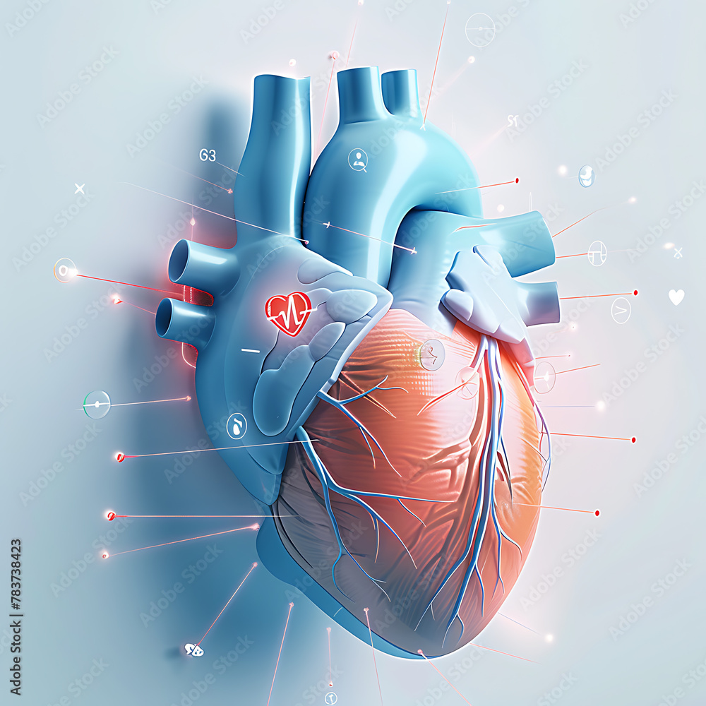 Human heart anatomy. Cardiology concept. Stock Illustration | Adobe Stock