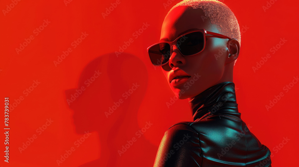 beautiful African albino woman with cool emotionless appearance wearing ...