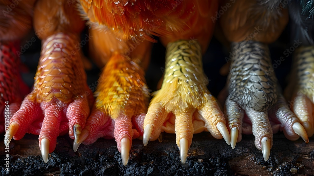 Diverse Chicken Feet in Vibrant Colors and Textures Showcasing the ...