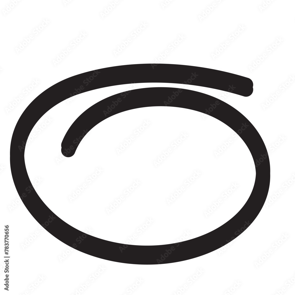circle, pen draw. Highlight hand drawing circle isolated on background ...