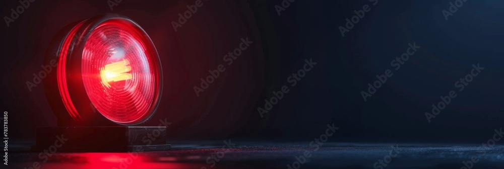 Danger or caution with a 3D rendering featuring a flashing red warning ...