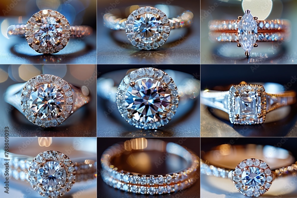 A collage of images showcasing diamonds being worn at various life ...
