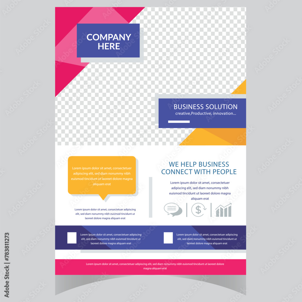 Flyer Design Set. Dark Red Modern Flyer Background Design. Template ...