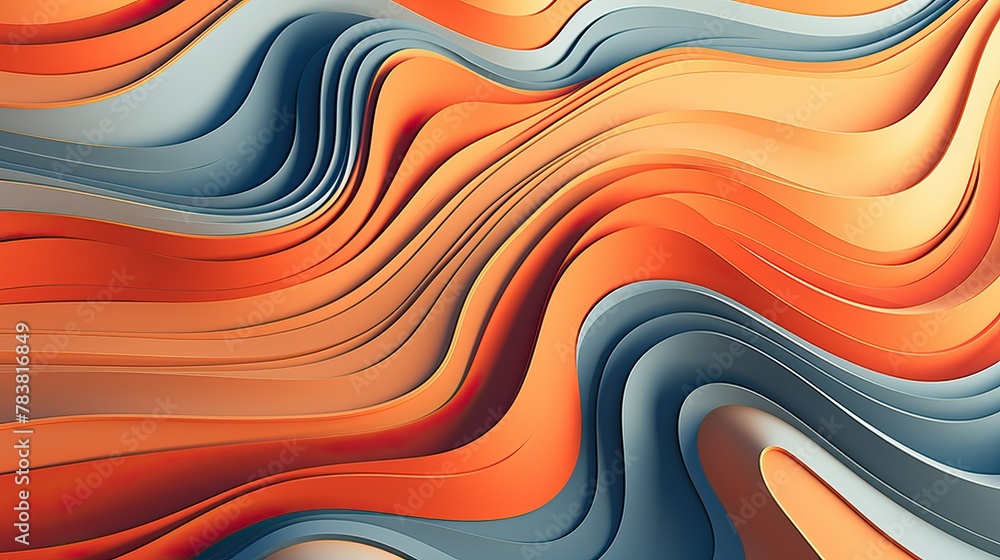 A Vibrant Abstract Background Featuring Intertwining Orange And Blue Wavy Lines Creating A