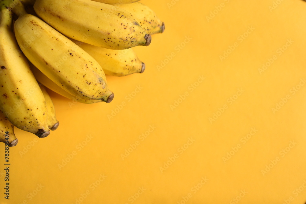 bunch of bananas on yellow background, Sri Lankan 'Seeni' Banana Stock ...