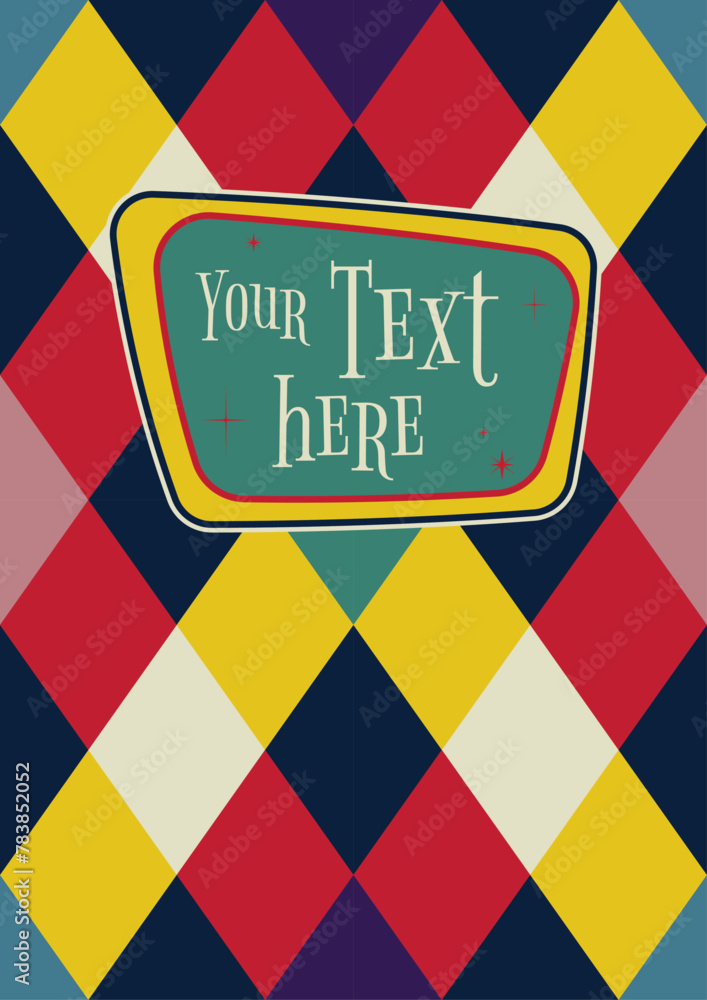 1960s Abstract Poster Template, Mid Century Modern Background. 60s ...