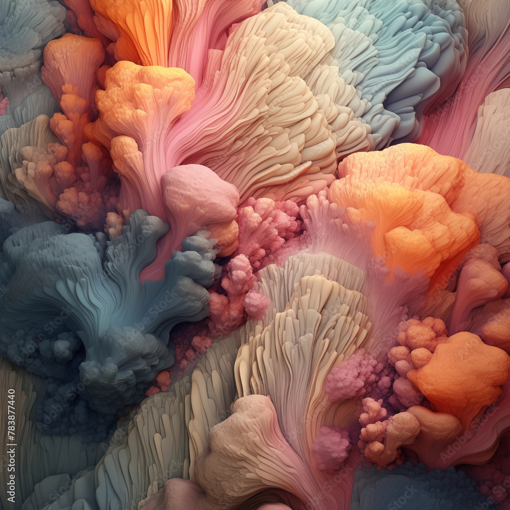 Abstract wavy background, layered texture with overlapping thick waves ...