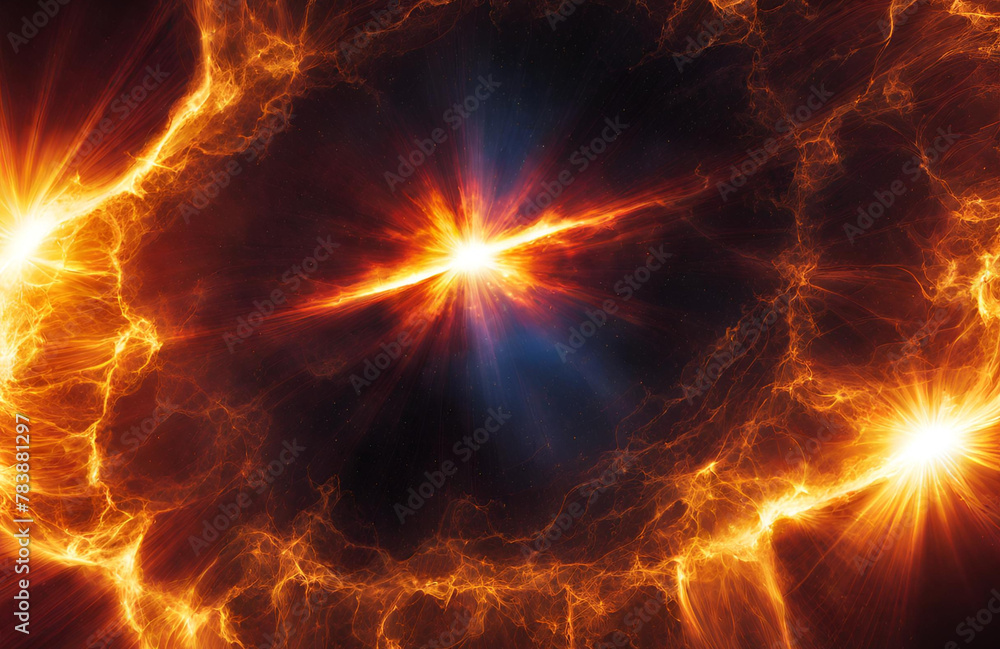 Sun in a realistic model plasma flares on a solar map galaxy with a ...