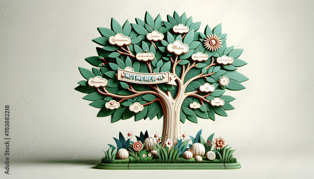 3D Icon: Mother Wisdom Tree with Wise Quotes for Mother's Day Poster ...