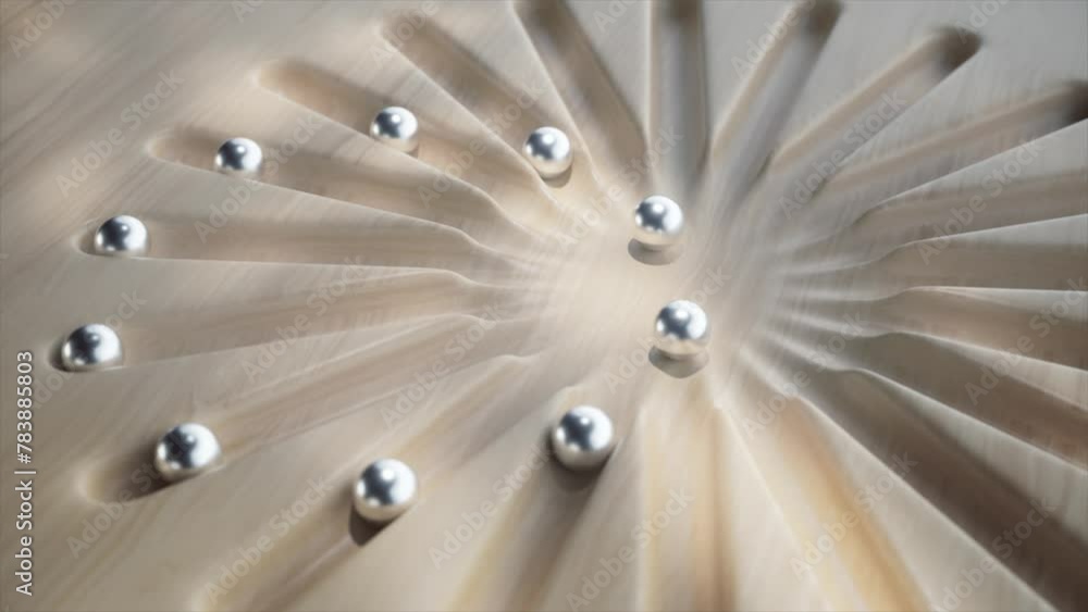 4K background featuring an optical illusion where balls appear to move in a straight line ...