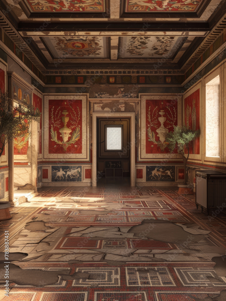Enchanting Ancient Roman VillaStunning Frescoed Walls and Mosaic Design ...