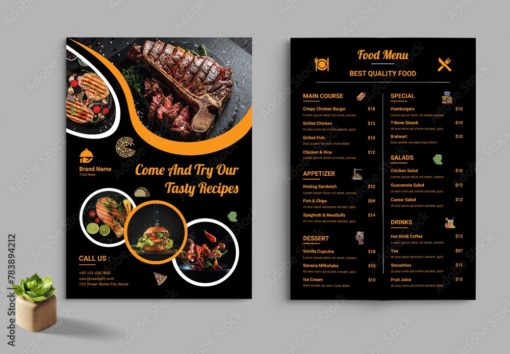 Food Menu Flyer Template Stock Template | Adobe Stock