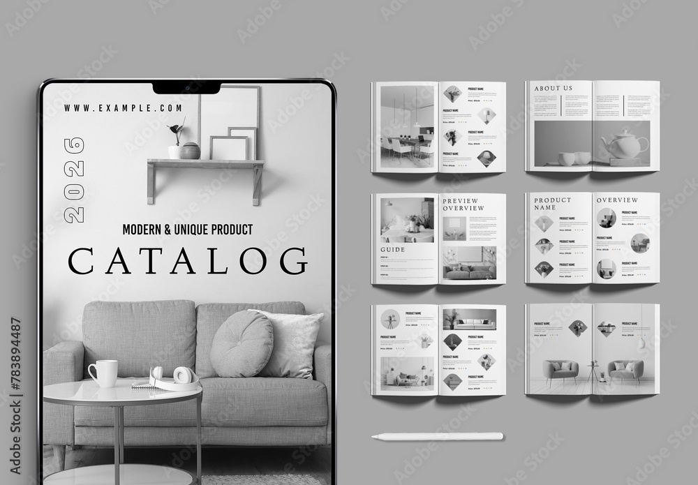 Digital Product Catalog Layout Stock Template | Adobe Stock
