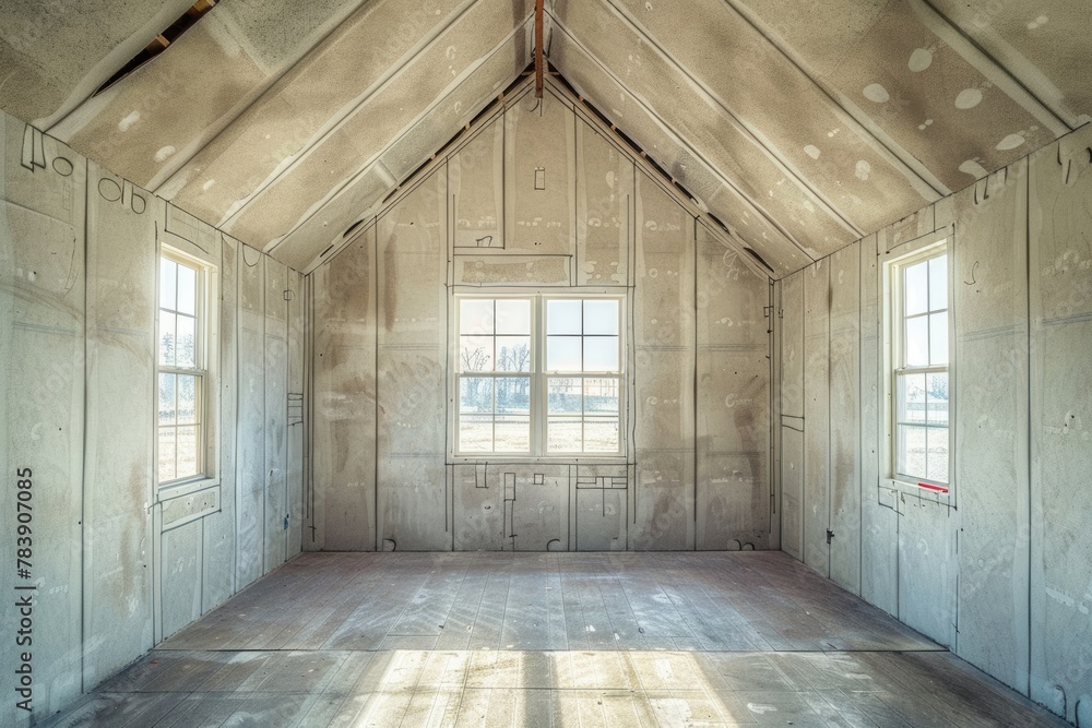 Completed Sheetrock for Interior Walls in a Newly Constructed Home ...