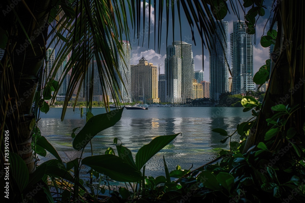 Iconic Downtown Skyline featuring High-Rises, Urban Architecture and ...