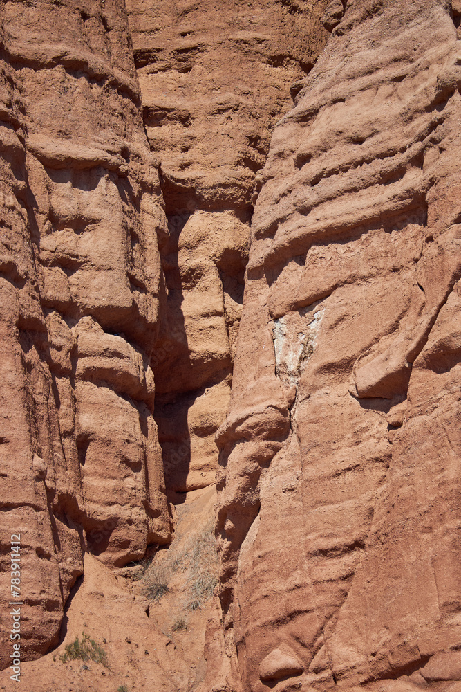 Pareidolic illusion, seeing faces in inanimate objects. Face on sandstone rock. Pareidolia ...
