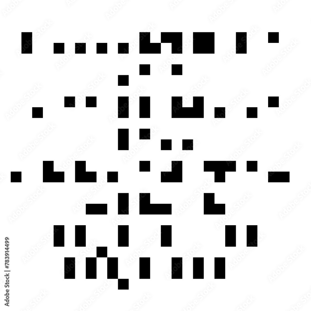Cryptic unreadable isolated pixel Text. Futuristic alien alphabet ...